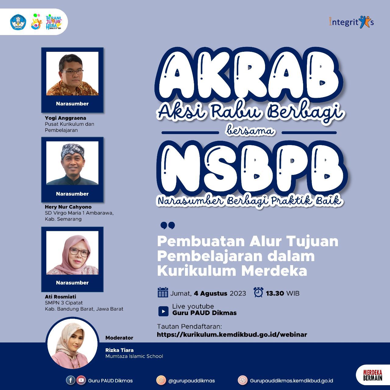 AKRAB (Aksi Rabu Berbagi) bersama NSBPB | Webinar IKM Kemendikbudristek