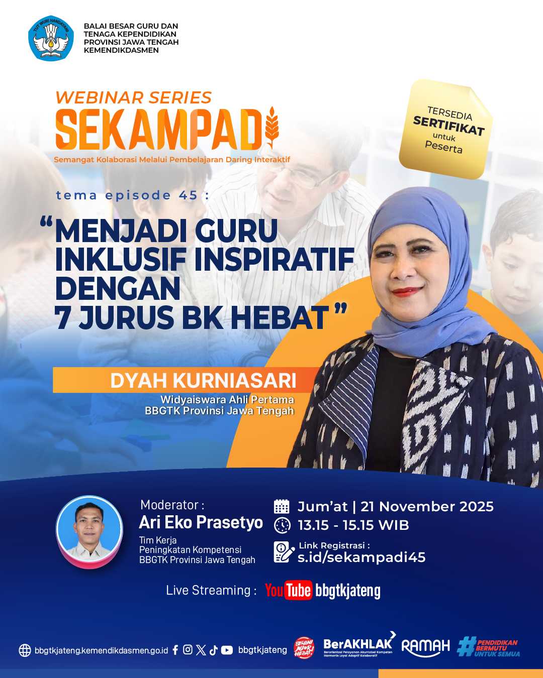 Menjadi Guru Inklusif Inspiratif dengan 7 Jurus BK Hebat | Webinar IKM ...